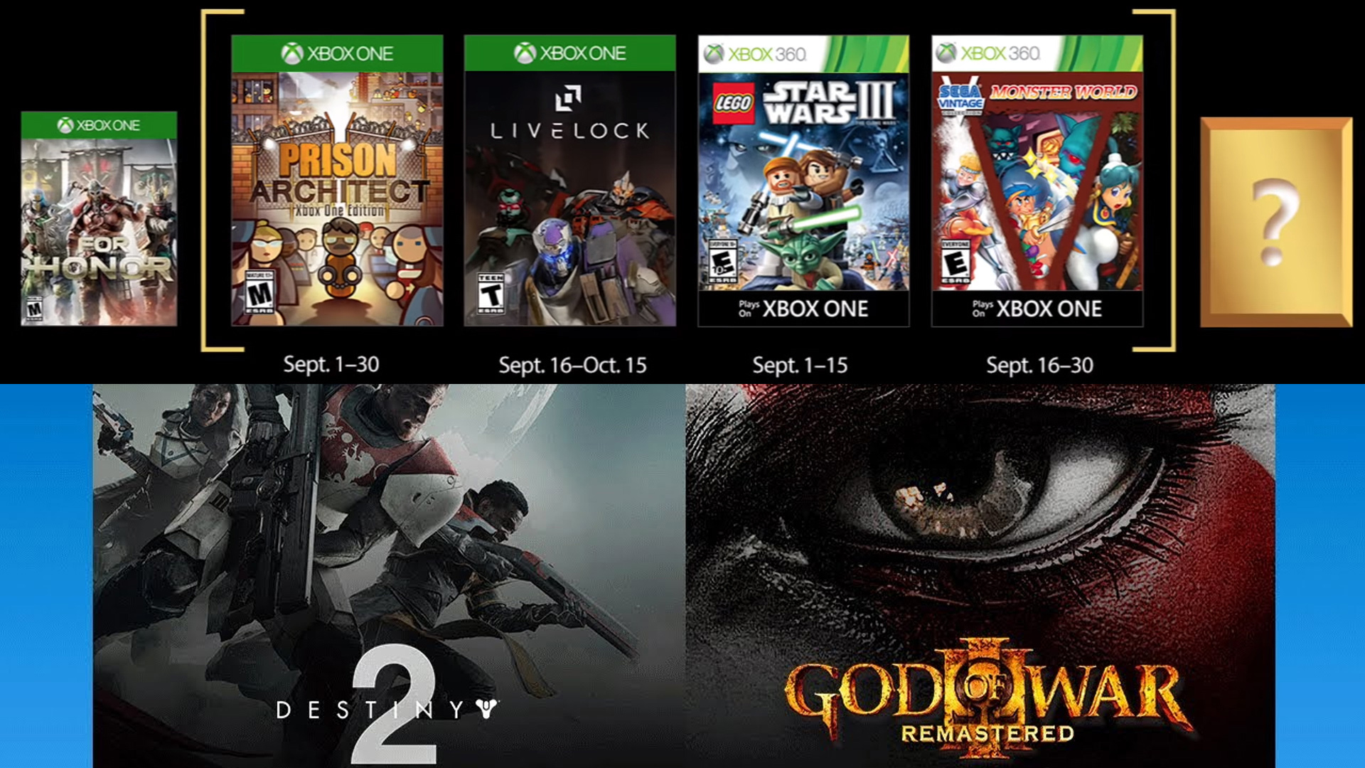 Free PlayStation & Xbox Video Games Coming September 2018 - AggroGamer ...